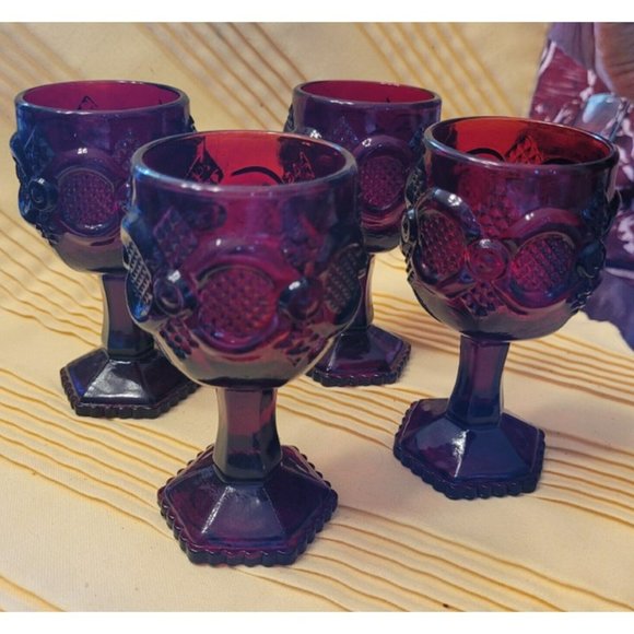 Avon | Dining | Vintage 97s Set Of 4 Avon Cape Cod Collection Ruby Red ...